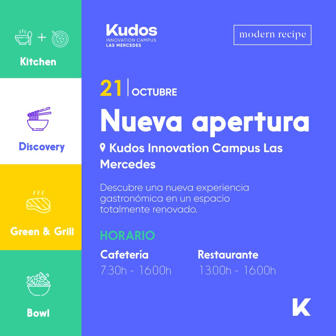 ¡Nueva apertura de restauración en Kudos Innovation Campus Las Mercedes! - kudos